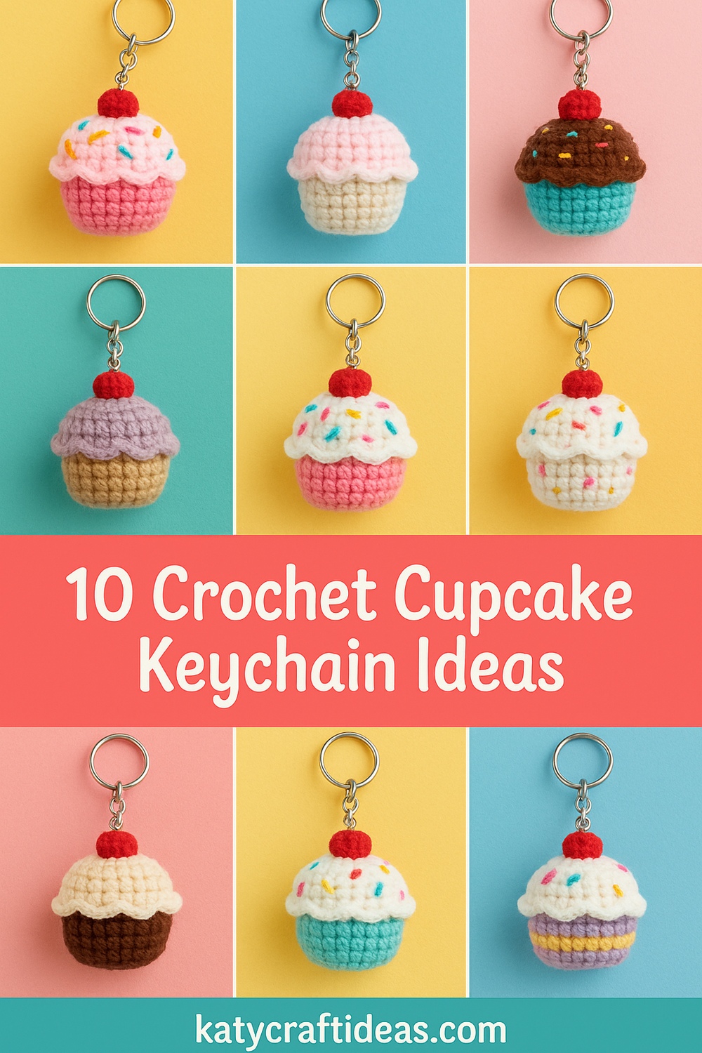 10 Crochet Cupcake Keychain Ideas - Katy Craft Ideas