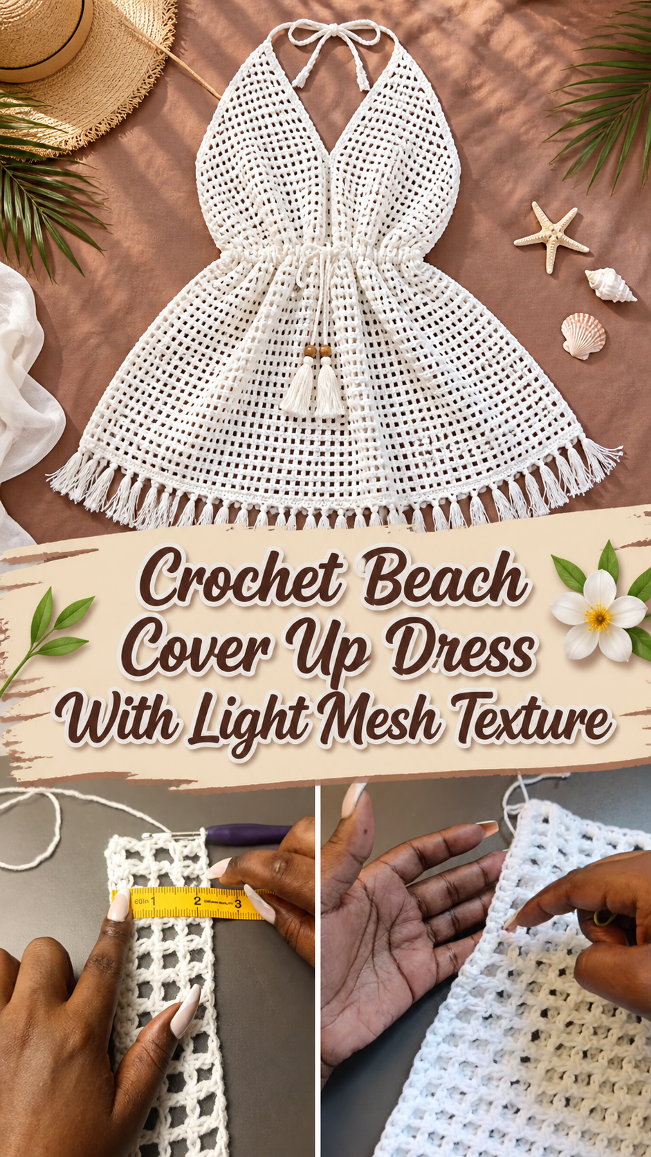 Crochet Beach Cover Up Dress With Light Mesh Texture - Katy Craft Ideas